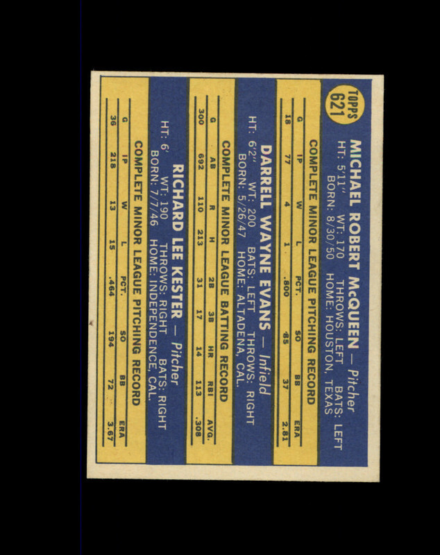 Mike McQueen Darrell Evans Rick Kester 1970 Topps #621 Braves Rookie ...