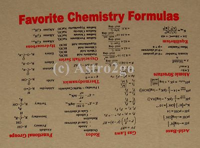 FAVORITE CHEMISTRY FORMULAS-Upside Down Cheat Math Equation Teacher ...