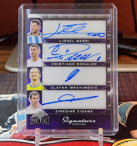 2024 Leaf Signature Series Quad Autograph Messi, Ronaldo, Zlatan ...