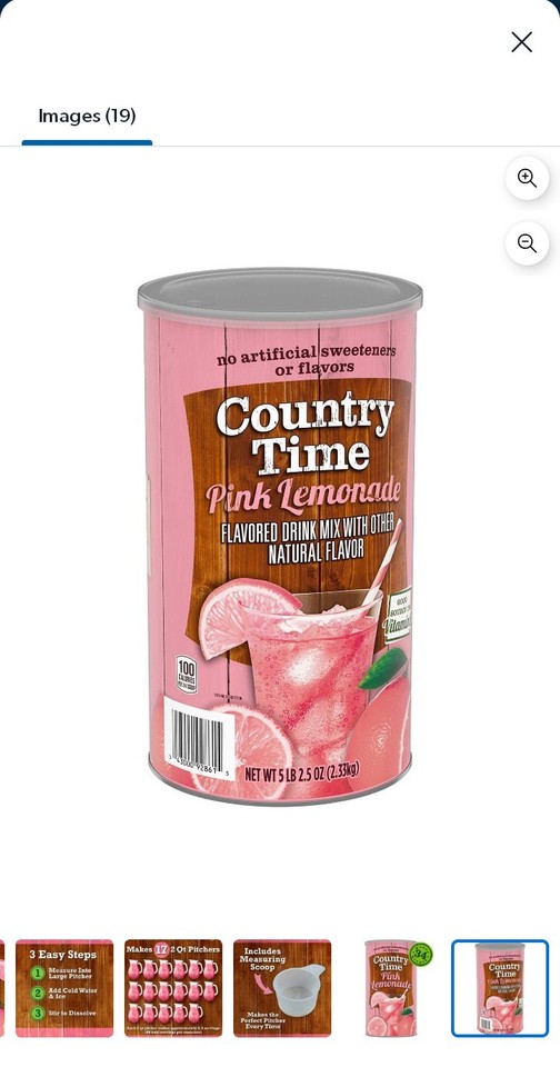 Country Time Pink Lemonade Naturally Flavored Powdered Drink Mix, 5.16 ...