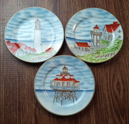 Lighthouse Salad Plates Royal Norfolk 7.5 inch Set Of 3 | eBay