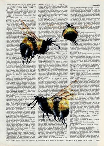 HONEY BEES WATERCOLOUR * VINTAGE DICTIONARY PAPER ART PRINT | eBay