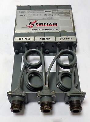 SINCLAIR MR254 DUPLEXER F1 MHz TX 153.710 F2 RX158.250 50 Ω TYPE N ...