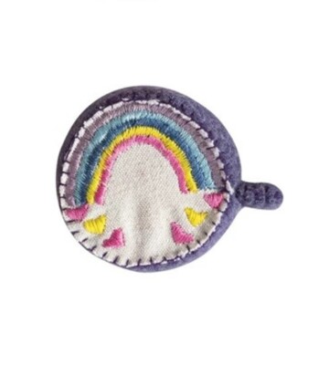 Creative Co-Op 2"D Wool Felt Covered Tape Measure w/Embroidered Rainbow ...