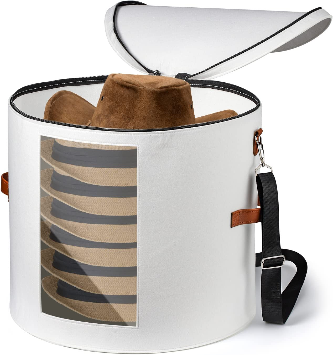 Large Hat Storage Box for Women & Men, White Hat Box … - Gem