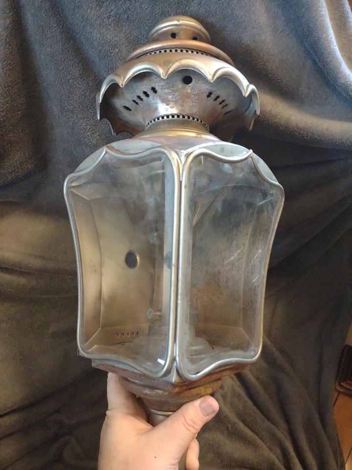 Antique Carriage Lamp Stage Coach Beveled Light W/ Burner Fancy Two ...