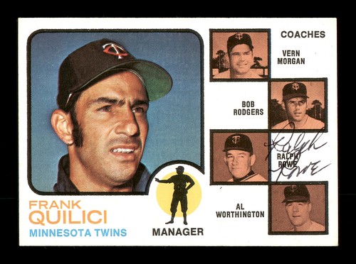 Ralph Rowe Auto Autographed Signed 1973 Topps Card #49 Twins Coach ...