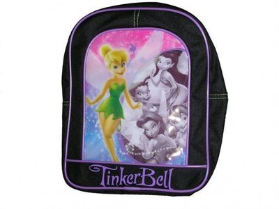 Backpack 10.5" Disney Tinkerbell Fairies Black Purple School Bag NWT | eBay