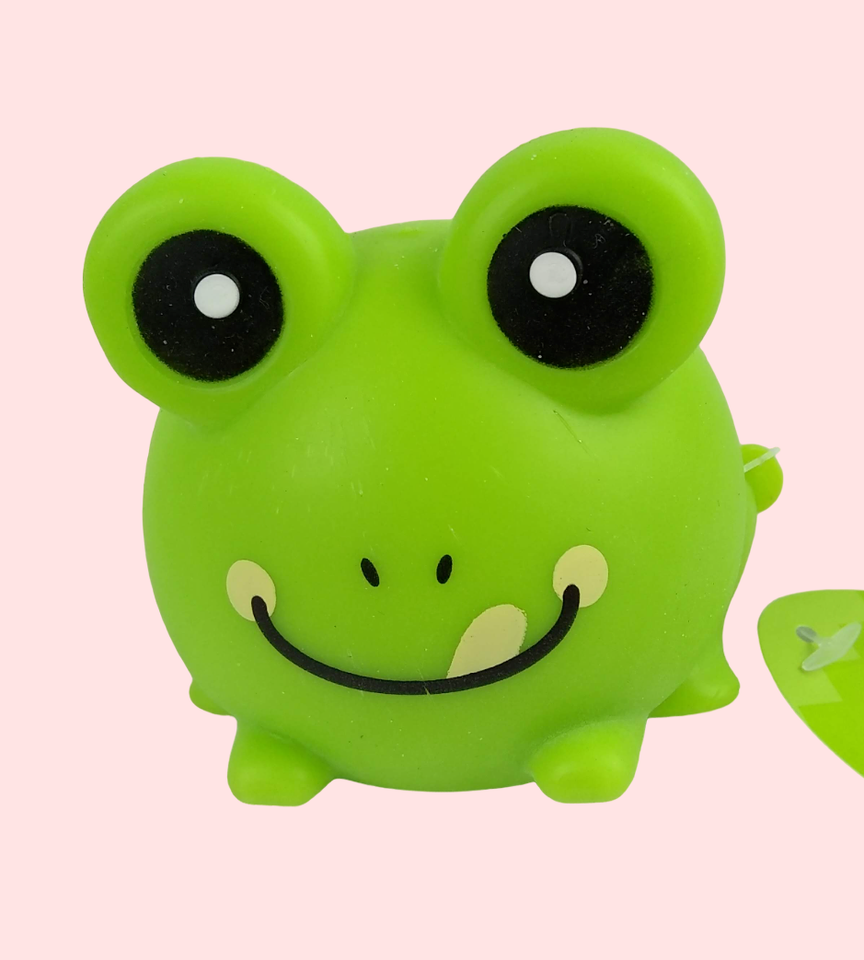 Frog Squishy Toy Figure Squeezable Toad Happy Go Fluffy Sand Buddies ...