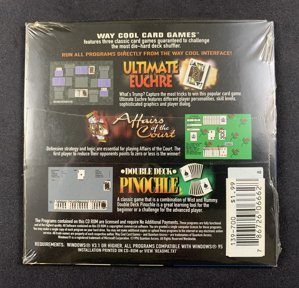Way Cool Card Games for Windows PC CD-ROM (1996) | eBay