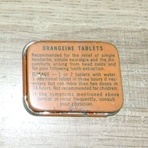 Antique Early 1900's 12 Orangeine Tablet Tin Kemp & Lane LeRoy NY Full ...