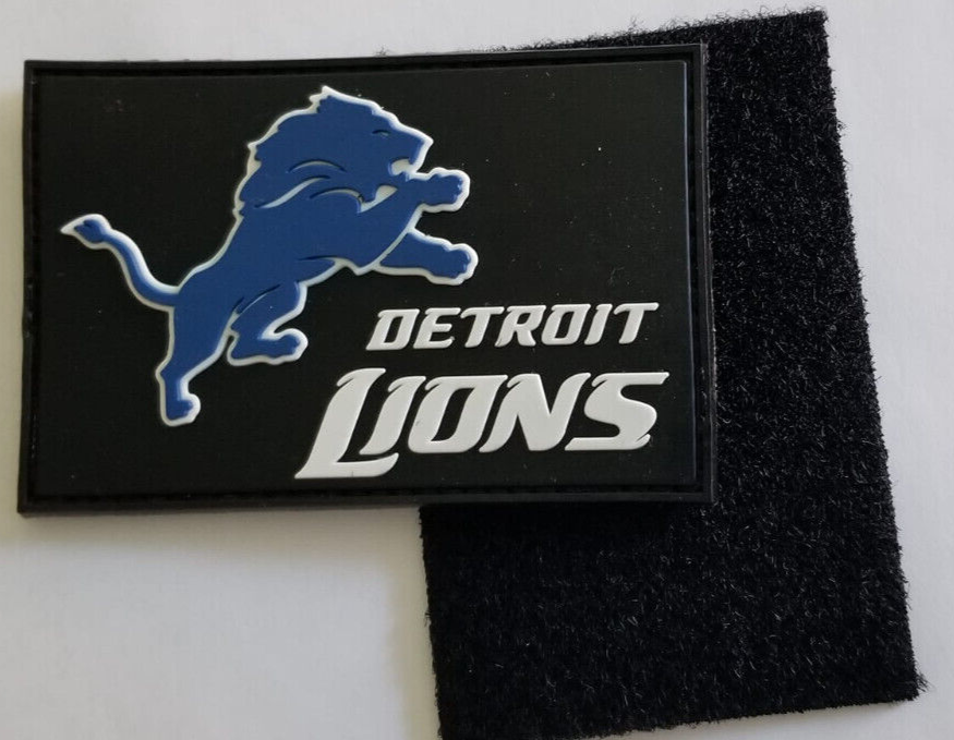 Detroit Lions PVC 3D hook n loop Morale Patch hat size approx 2.5x4" limited | eBay