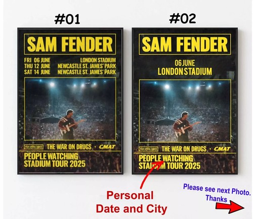 Sam Fender People Watching Stadium Tour 2025 Poster, Custom Date and ...