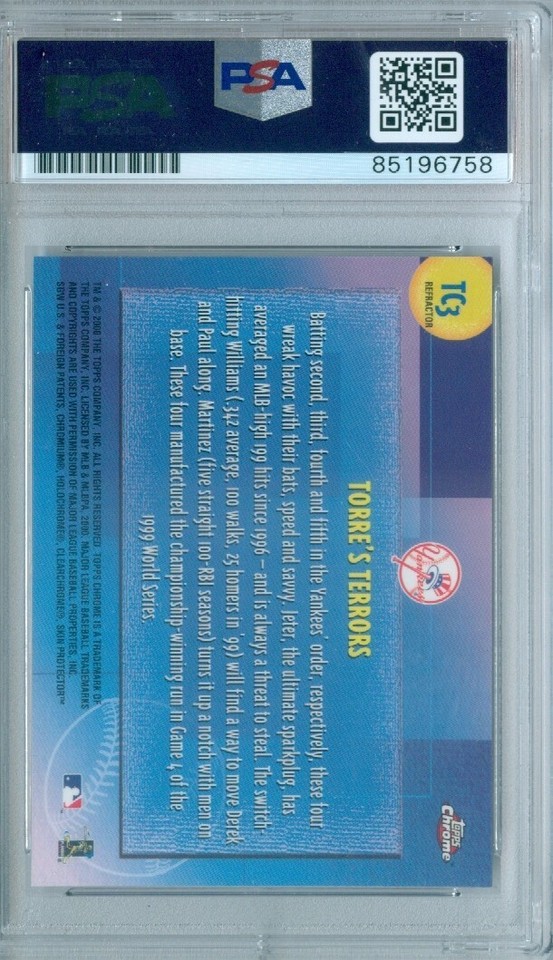 Bernie Williams 2000 Topps Chrome Refractor Autograph PSA DNA Gem Mint ...