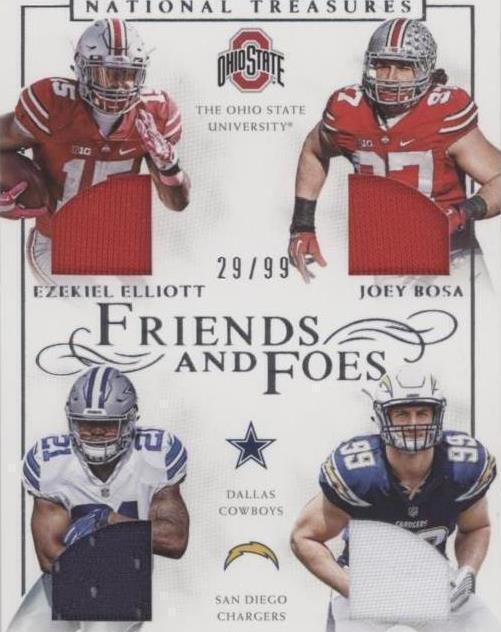 2016 Panini National Treasures - Friends and Foes Quad Ezekiel Elliott ...