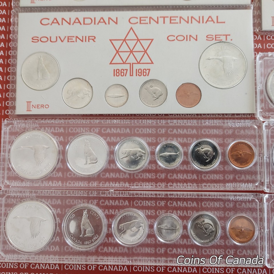 1967 Canada Centennial Coin Sets - Lot Of 10 Uncirculated Sets # ...