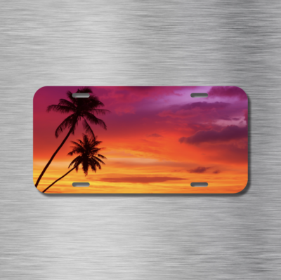 Hawaii Ocean Sunset Sea Beach Sun Vehicle Palm tree Tropical License ...