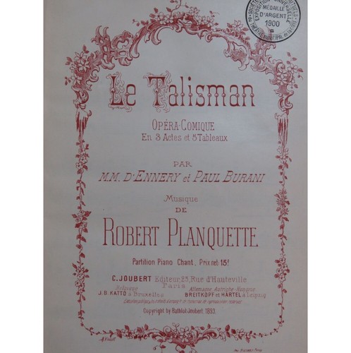 Planquette Robert The Talisman Opera Singer Piano 1893 | eBay Australia