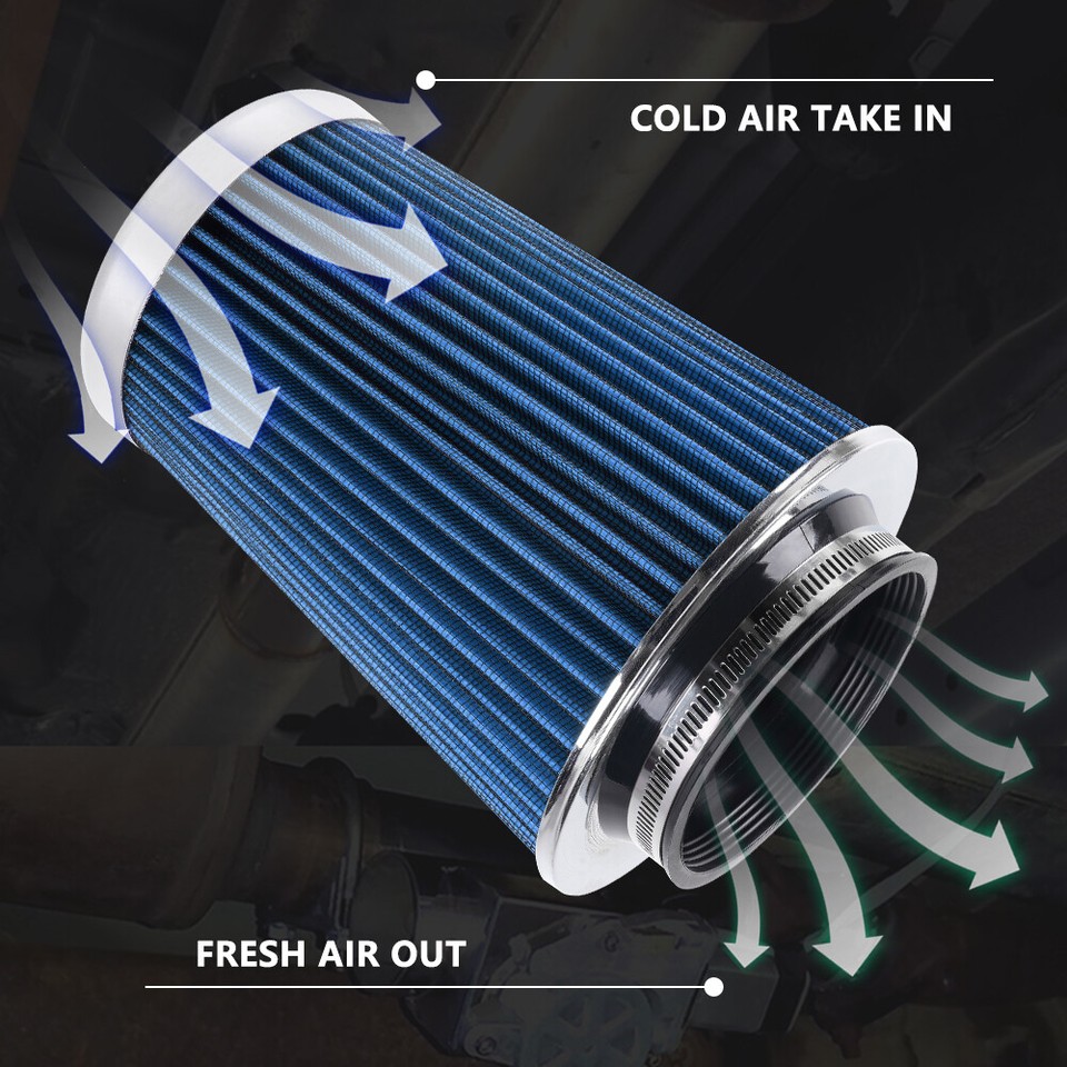 High Flow Performance Cold Air Intake Air Filter 3", 3.5", 4" Inlet, 9 ...
