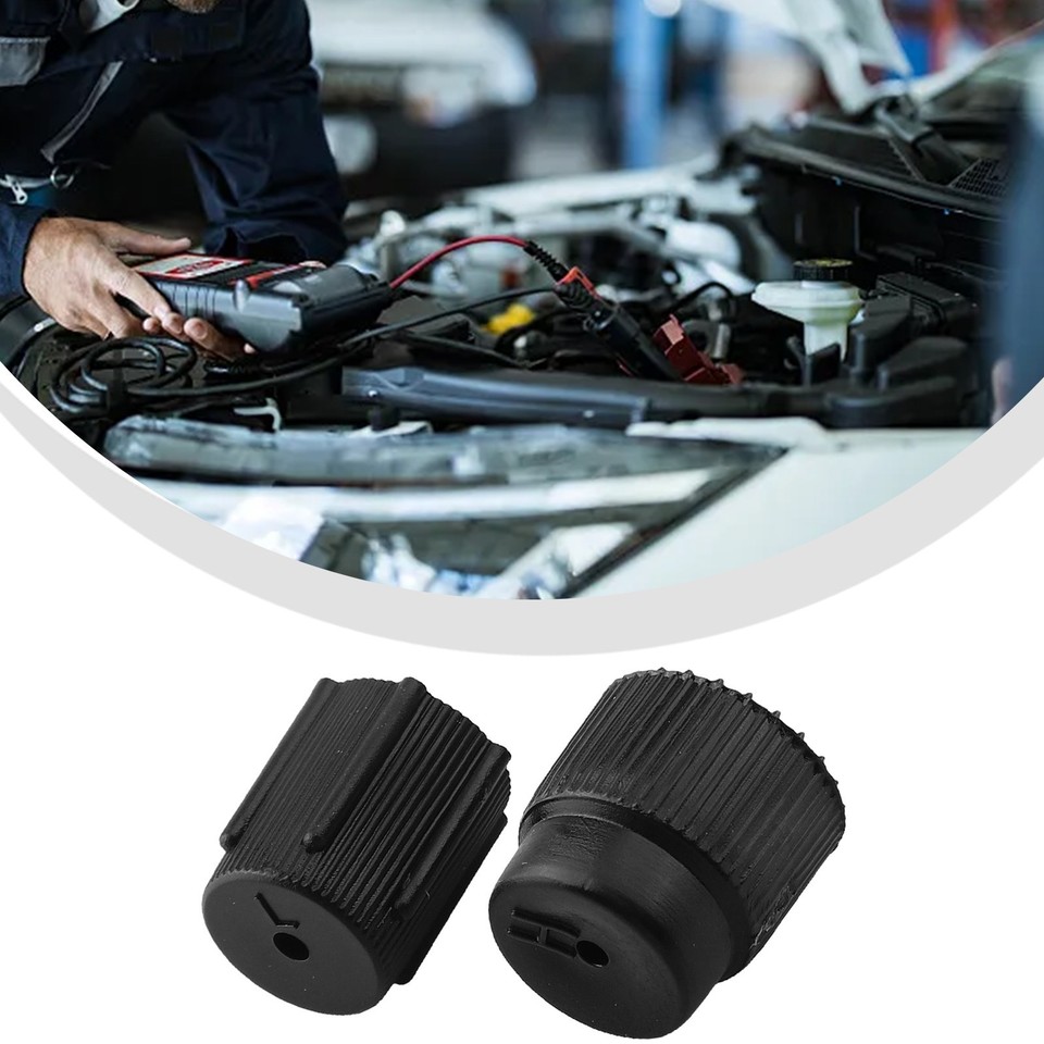 2pcs Black Dust Covers Car AC Valve Cap Replacement Keep Your AC System ...
