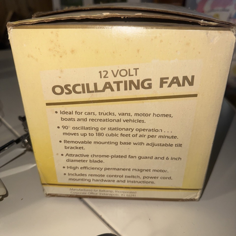 Vtg Napa 12 volt oscillating fan Auto RV Truck Farm 6” 745-1105 | eBay
