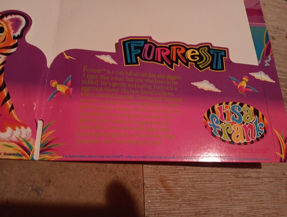 Rare Lisa Frank Pocket Folder Forrest with Leopard Cub and Deer Fawn ...