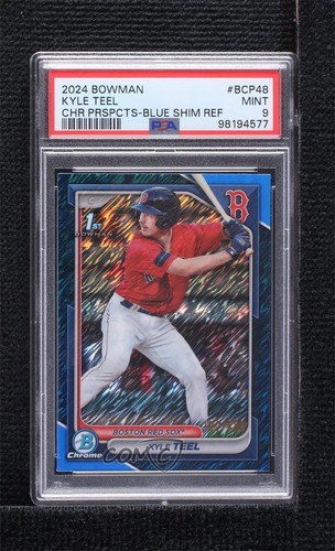 2024 Bowman Chrome Prospects Blue Shimmer Refractor /150 Kyle Teel PSA ...
