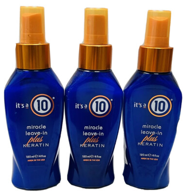 3 its a 10 miracle leave in plus keratin 4oz scuffed bottles | eBay