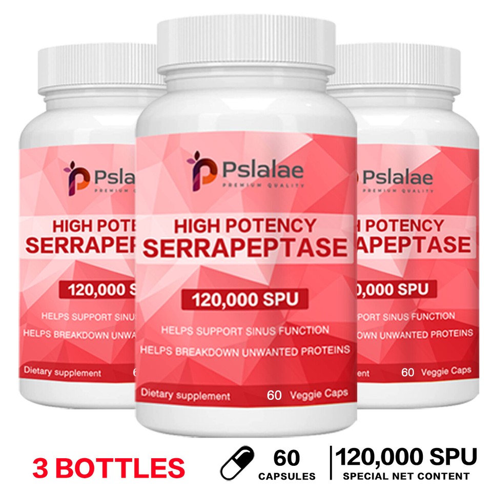 High Potency Serrapeptase 120,000 SPU - Anti-Inflammatory, Supports ...