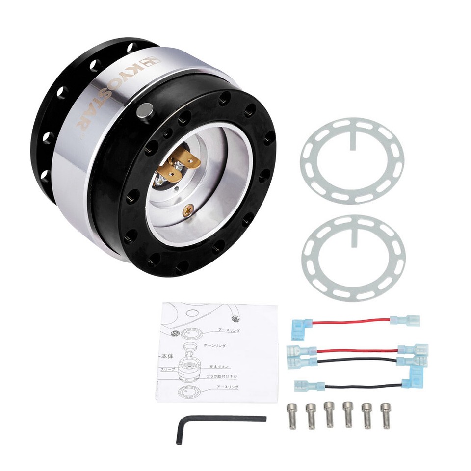 New Black Steering Wheel Quick Release Control Hub Adapter Kit Black ...