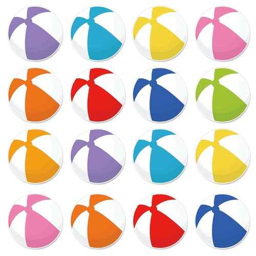 Summer Cutouts Beach Ball Pool Ball Bulletin Board 9 Colors 45 Pieces ...