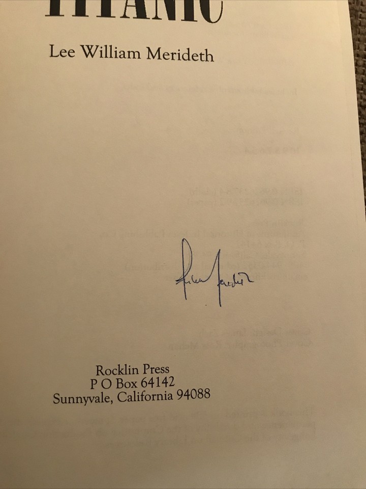 1912 Facts About Titanic Lee W Meredith Book | eBay