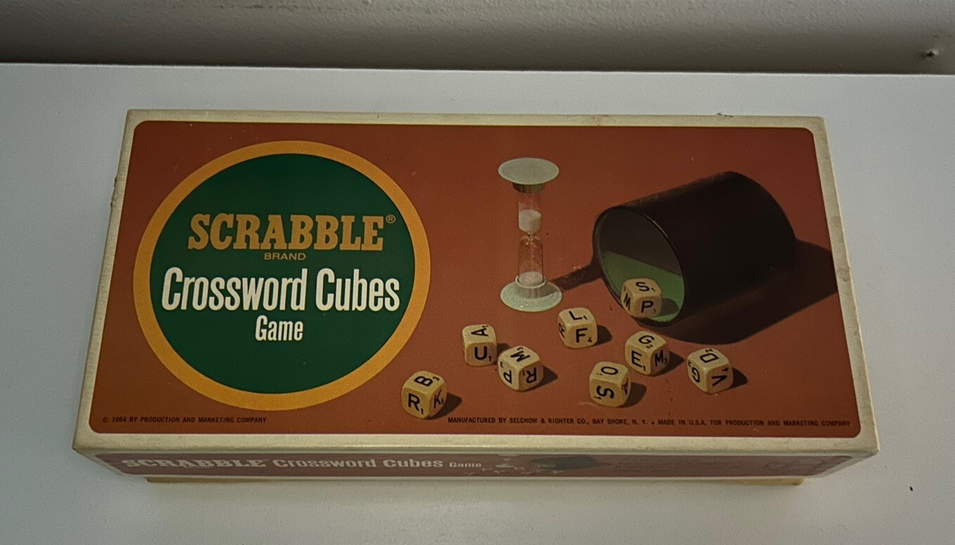 Vintage Scrabble Crossword Cubes 1964 Family Word Game Complete Needs ...