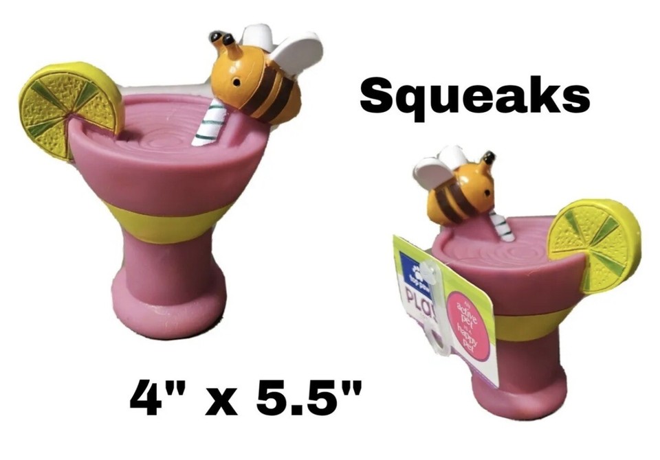 Top Paw Vinyl PURPLE DRINK with BEE LEMON Dog Toy - 4 in x 5.5 inch ...