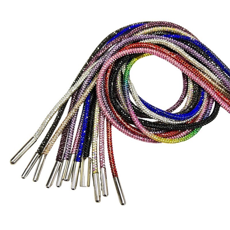 2pcs 4mm Glitter Rhinestone Shoe Laces Hoodie String Replacement ...