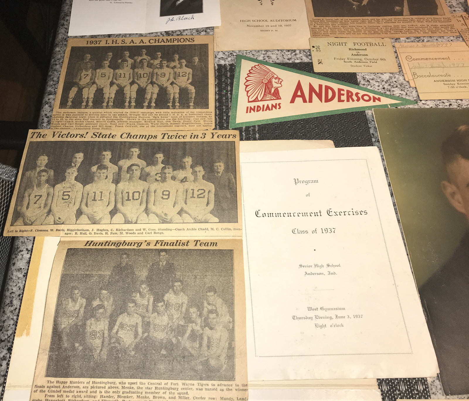 Anderson High School Indiana State Basketball Champions Pieces, Photos ...