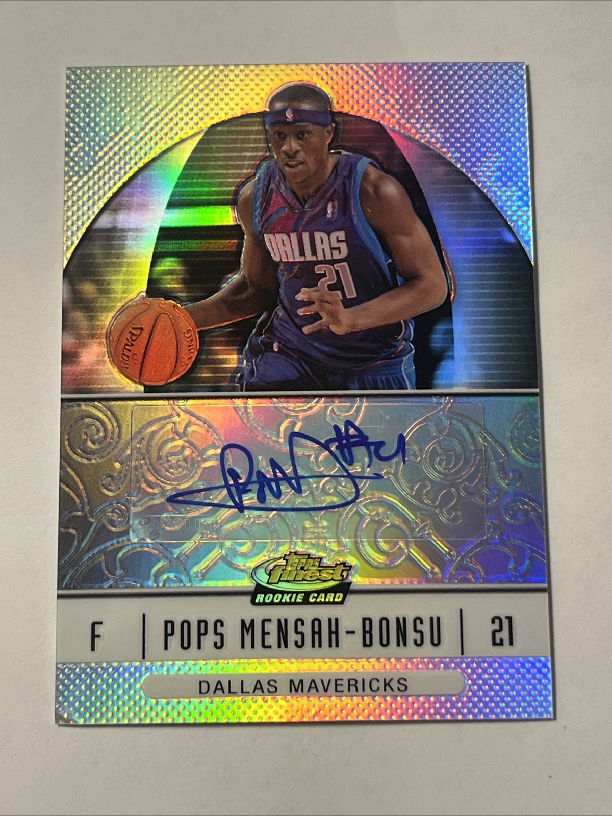 2006-07 Topps Finest Pops Mensah-Bonsu Refractor Rookie RC Auto #83 ...