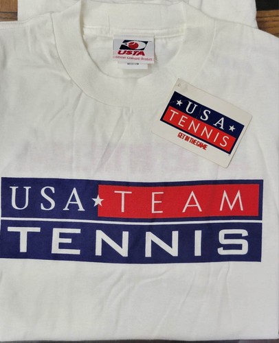 NWT Vintage USA Team Tennis USTA Get In The Game Graphic single stitch ...