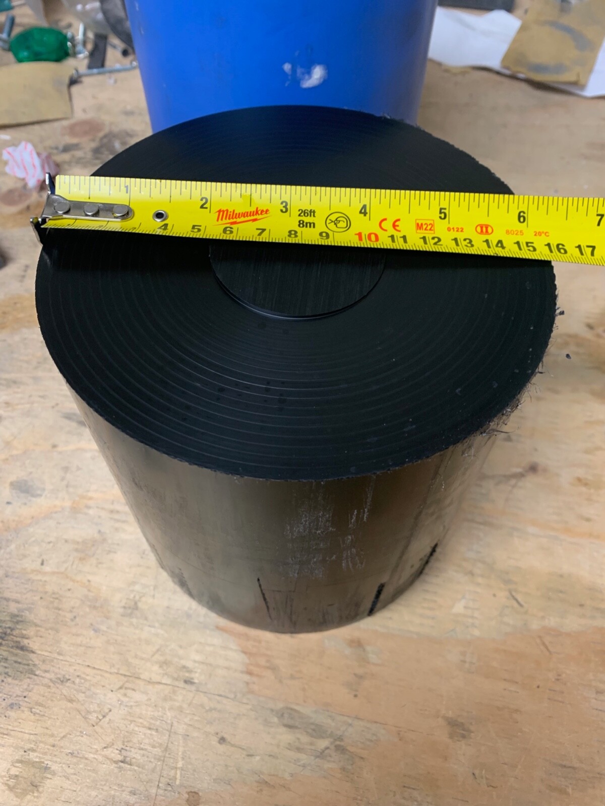 6" Diameter BLACK ACETAL Solid Round Bar Raw Material Delrin 6" Length ...