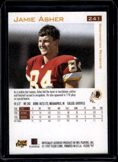 1997 Fleer #241 Autographed Jamie Asher Trading Card | eBay