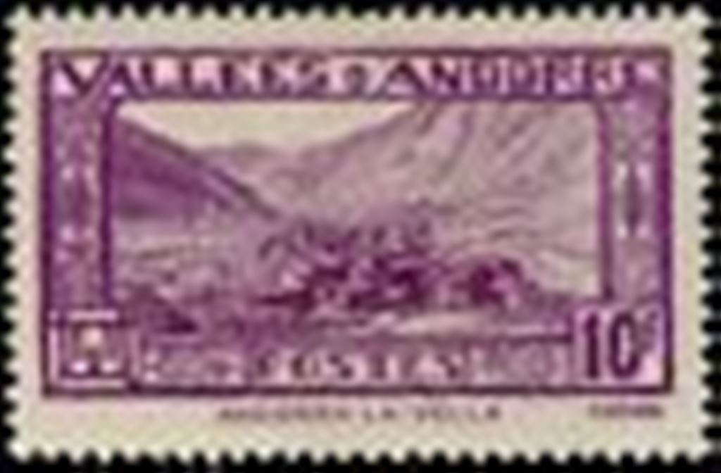 Andorra French Stamp Yvert No 44 "Andorra-La-Vieille 10F" Mint x Tb ...