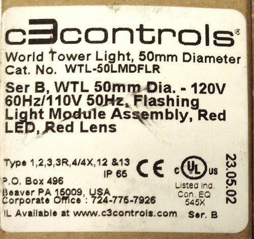 C3 CONTROLS WTL 50LMDFLR 50mm RED LED WORLD TOWER Light Module | eBay