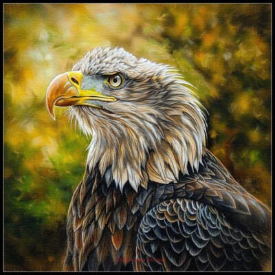 Elegant Bald Eagle - Chart Counted Cross Stitch Patterns Needlework DMC ...