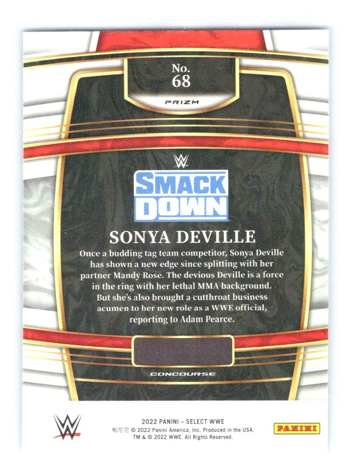 2022 Panini Select WWE #68 Sonya Deville Silver Concourse - | eBay