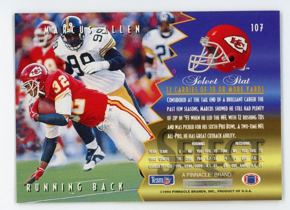 1994 Select Football Card #107 Marcus Allen HOF | eBay