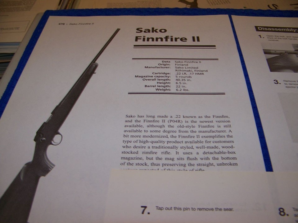 SAKO FINNFIRE II (.22 LR/.17 HMR) RIFLE.. FIELD STRIP & DETAILS (188PP ...