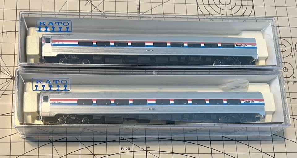 Kato N Scale Amtrak Phase III Amfleet II Two-Coach Set 106-6291 | eBay