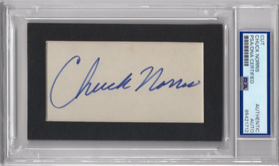 CHUCK NORRIS SIGNED AUTO CUT SIGNATURE PSA/DNA SLAB/ENCASED WALKER ...