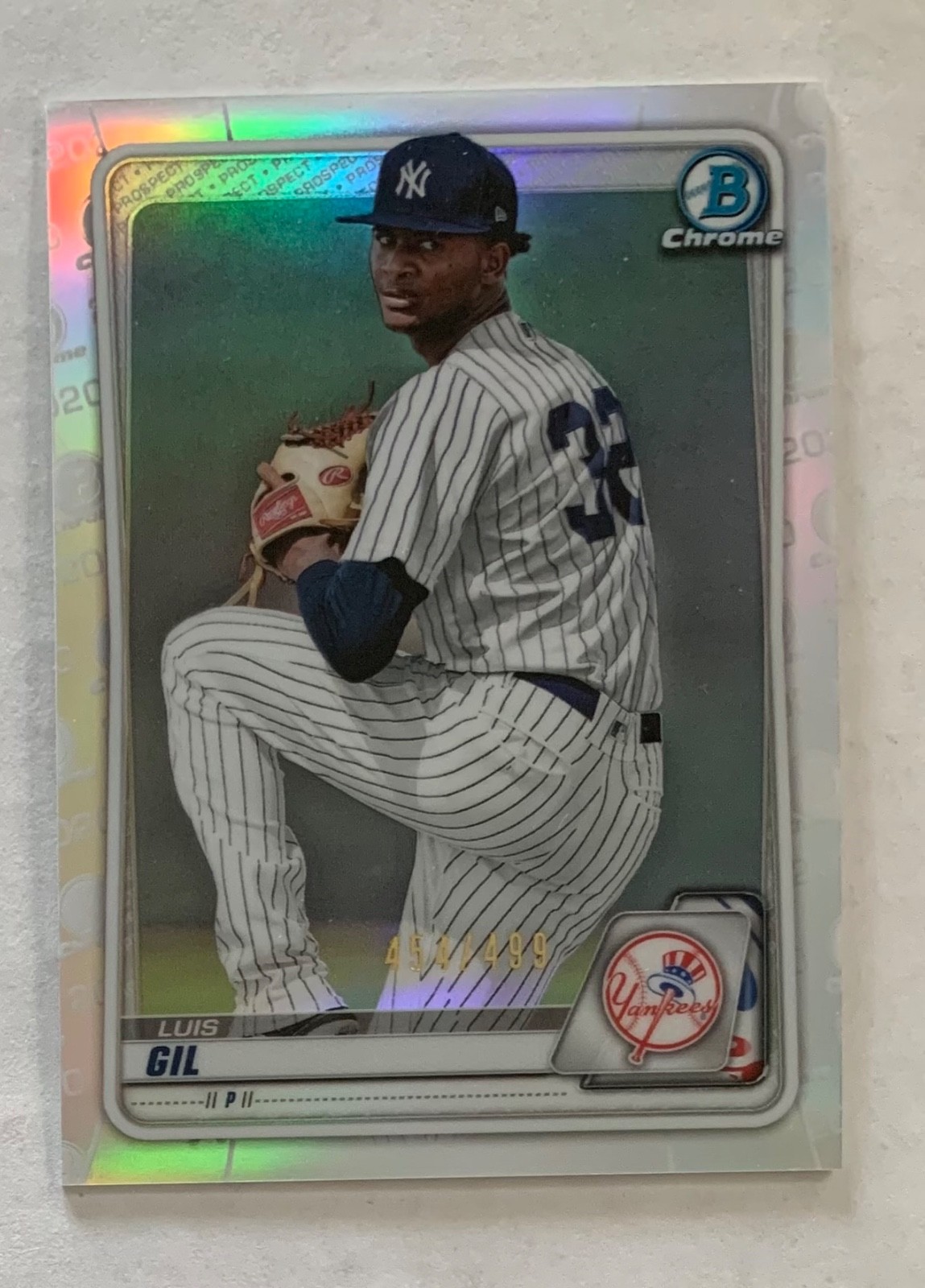 2020 Bowman Luis Gil Chrome Prospects Refractor #454/499 Yankees | eBay