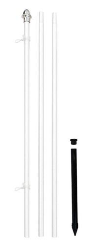 10ft Flag Pole Outdoor Aluminum In Ground Flag Pole 10' White Flag Pole ...